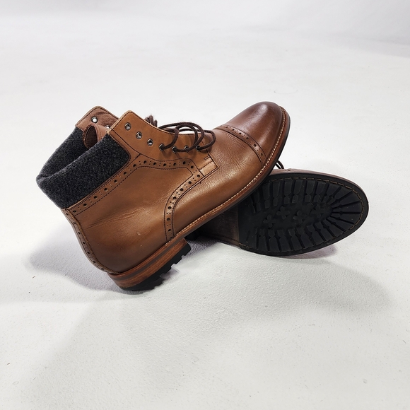 Warfield & Grand | Shoes | Warfield Grand Brown Leather Boots With Gray ...